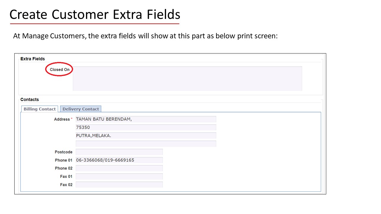 Create Customer Extra Fields – Efichain Solutions Help Centre